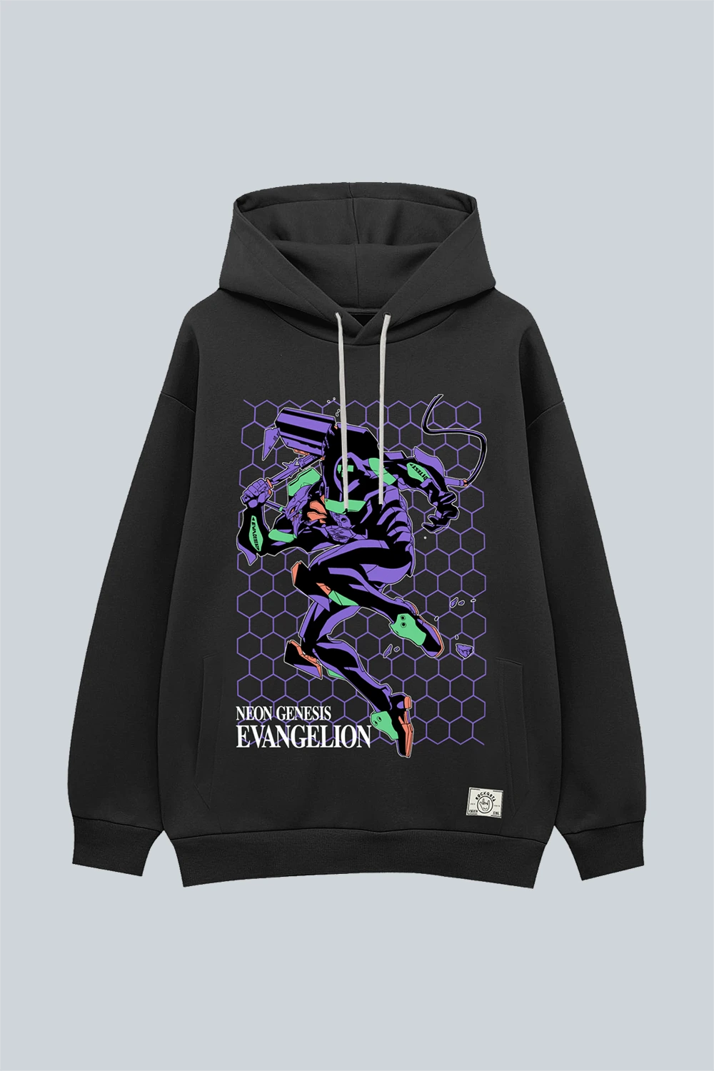 HOODIE NEGRO NEON GENESIS EVANGELION EVA 01 UNISEX | Rockgotá